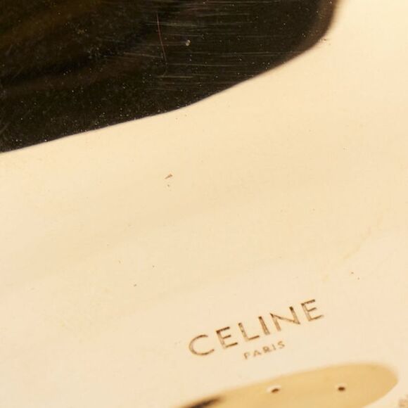 Celine | Jewelry | Rare Old Celine Phoebe Philo Mirrored Gold Tone ...